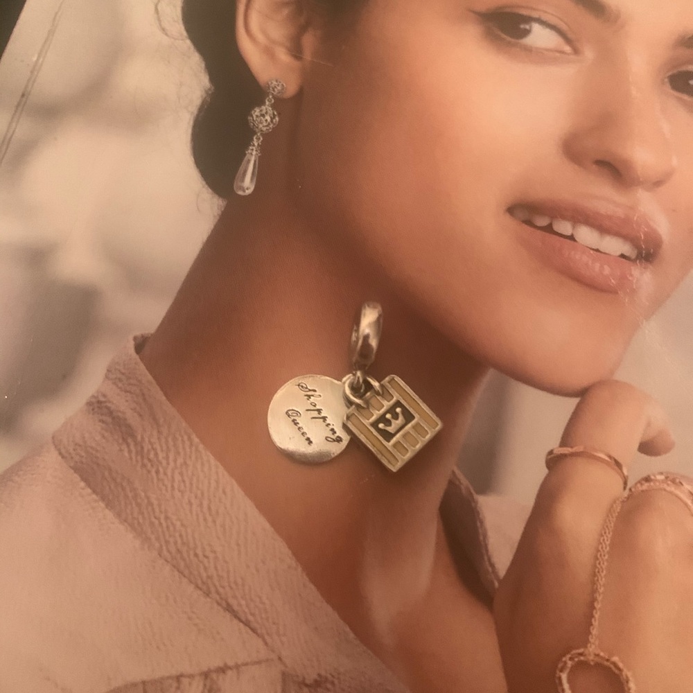 Shopping Queen Soft Pink Enamel Pandora Charm - Gem